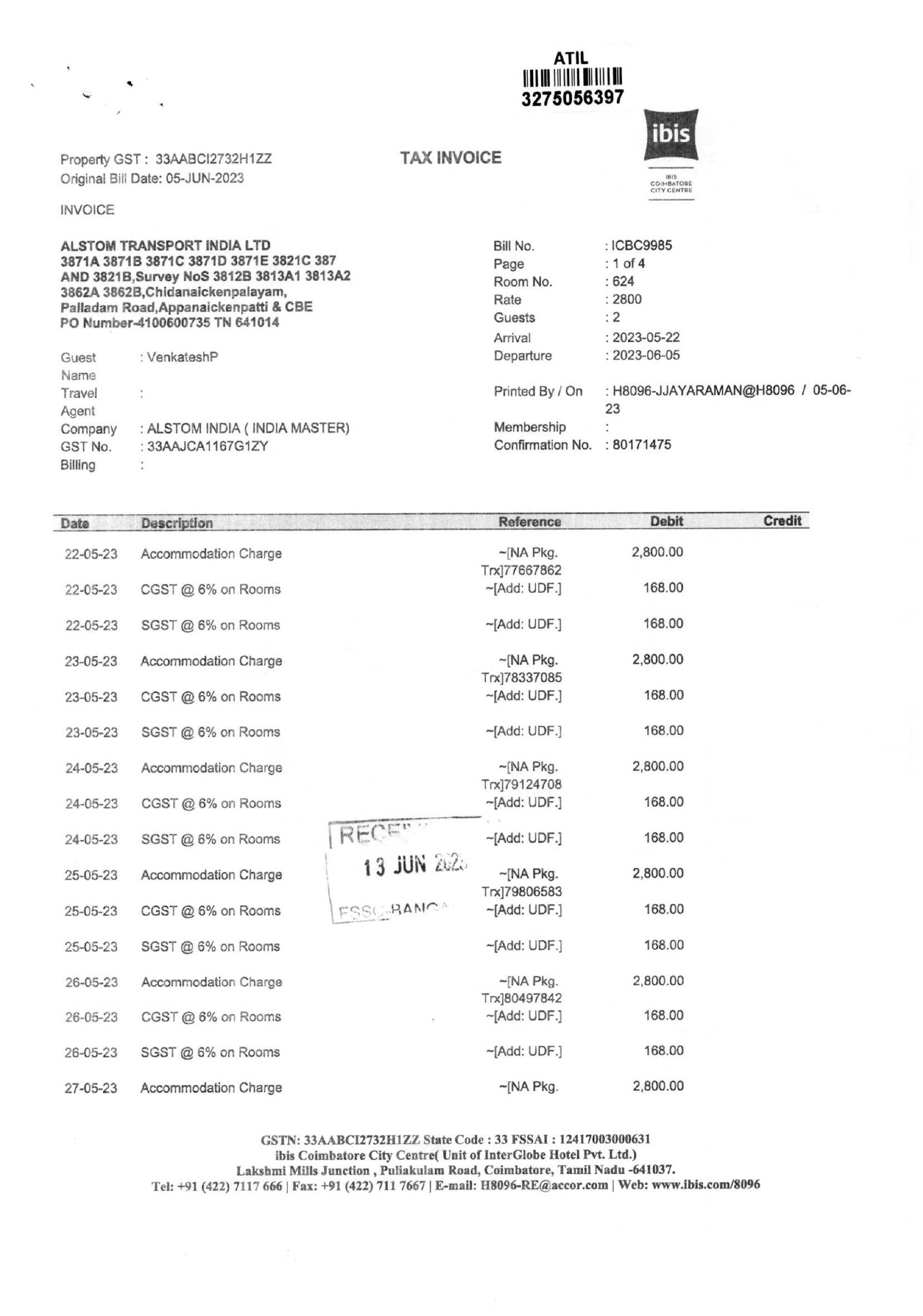 Tax invoice Object Detection Model by Harshal