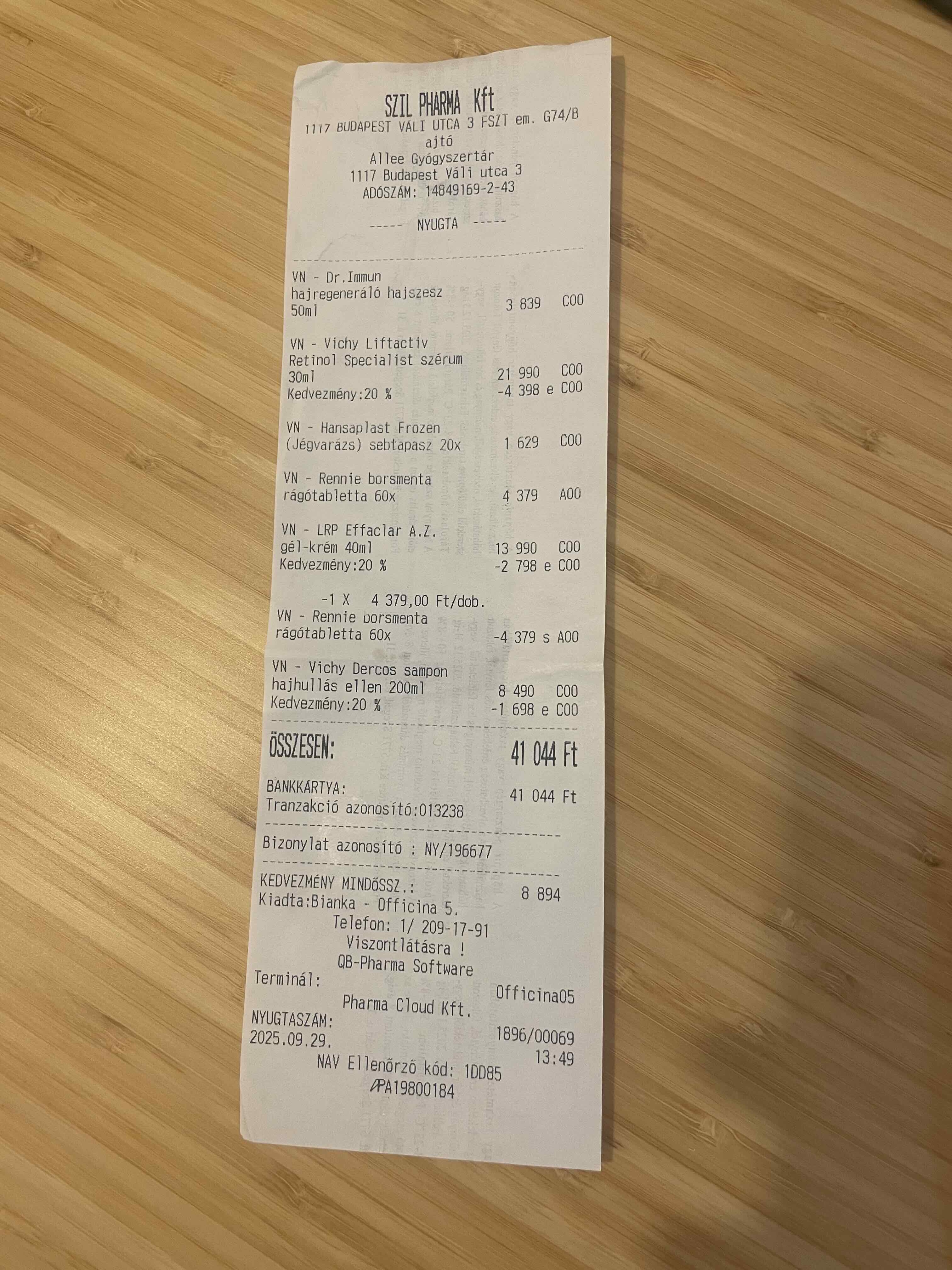 HU Receipt Header matching Object Detection Model by Myner Network