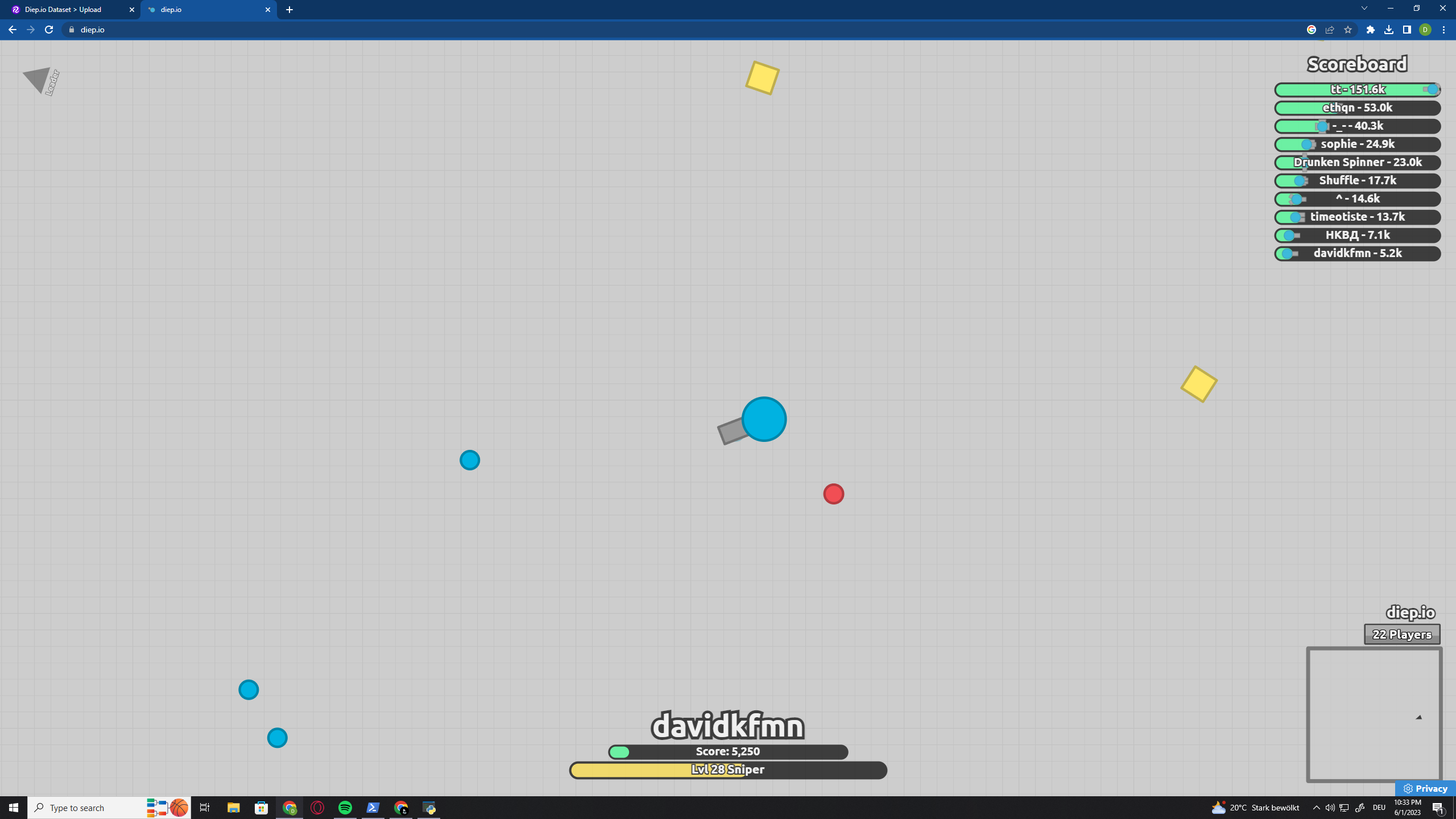 Diep.io Object Detection Model by David Kaufmann