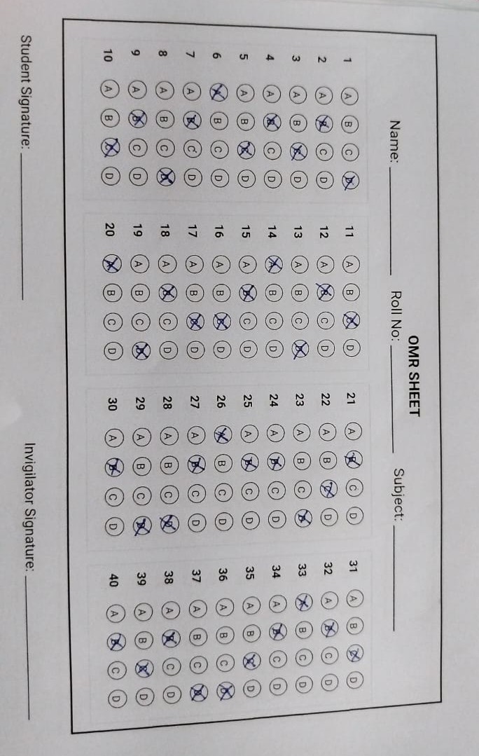 MCQ sheet recognition - Roboflow Universe
