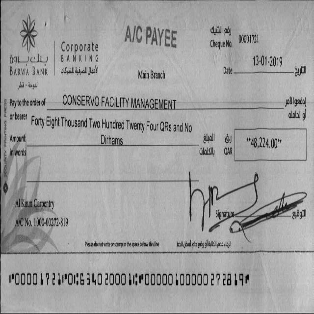 cheque Computer Vision Dataset by Sundar