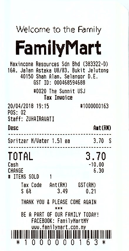 receipt_OCR Object Detection Model by workspace